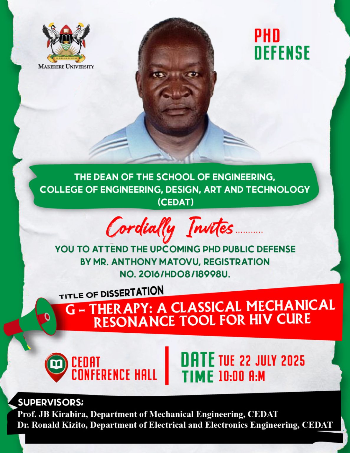 PHD Defence by Mr. Anthony Matovu - College of Engineering, Design, Art ...